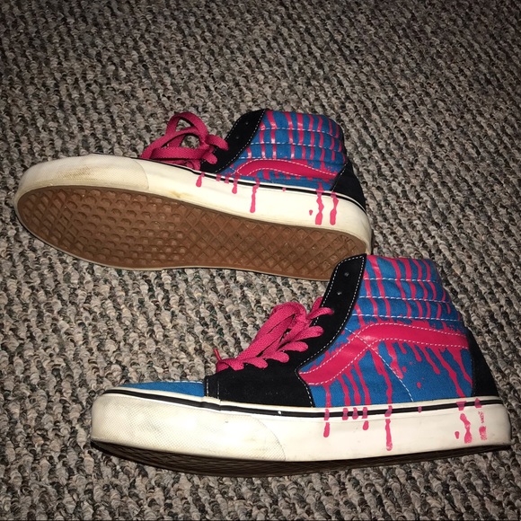 Vans | Shoes | Pink And Blue Vans Skate Hi Dripworks Shoes | Poshmark